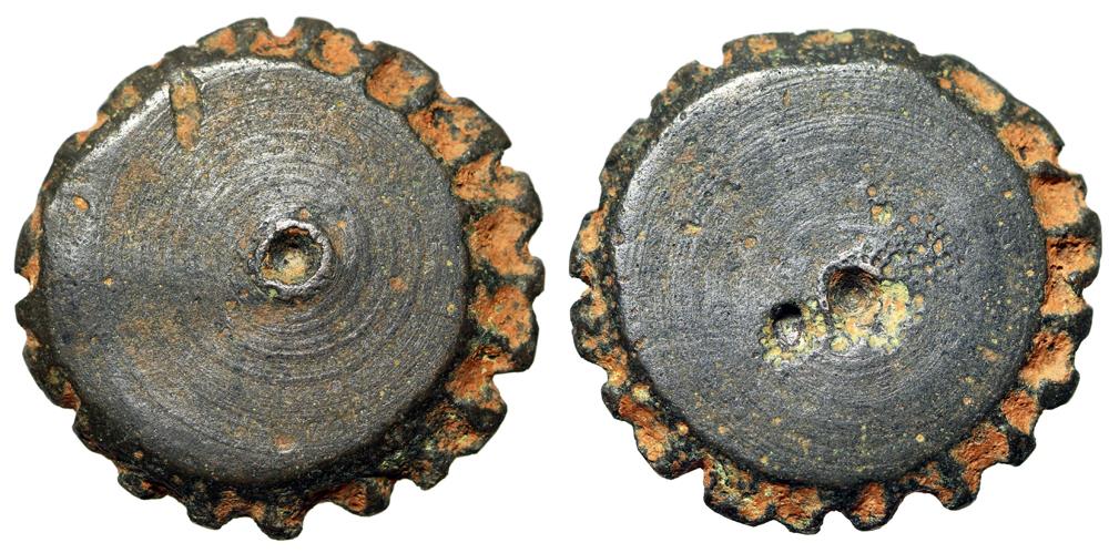 Seleucid Empire Unstruck Serrated Unit Flan Lathe Marks & Dimple Very Rare