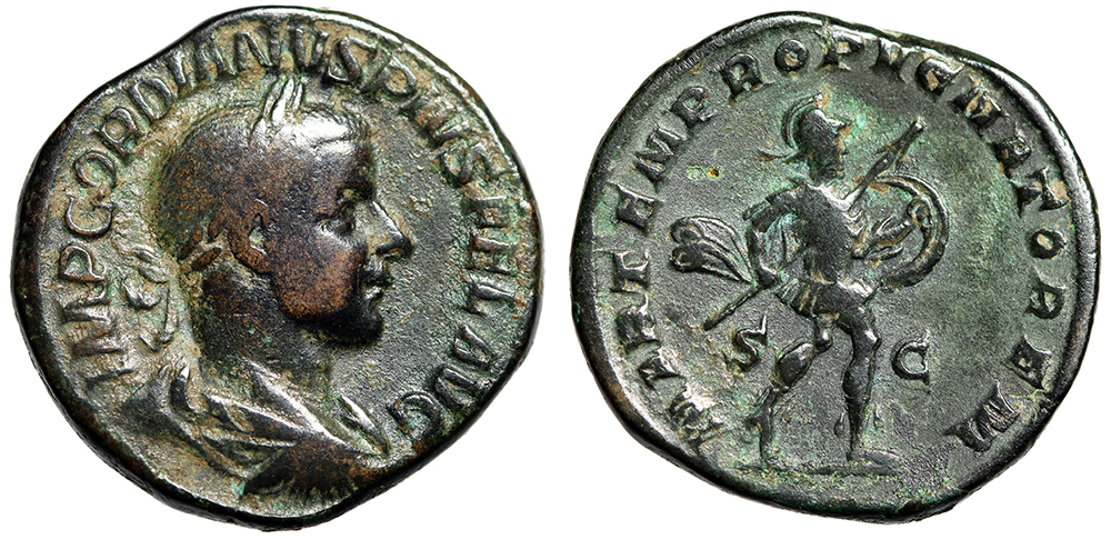 Gordian III Sestertius Mars With Weapons Rome Very Fine | Roman ...