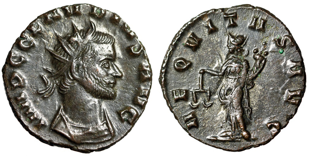 Claudius II Gothicus Antoninianus Aequitas, Scales Rome Extremely Fine