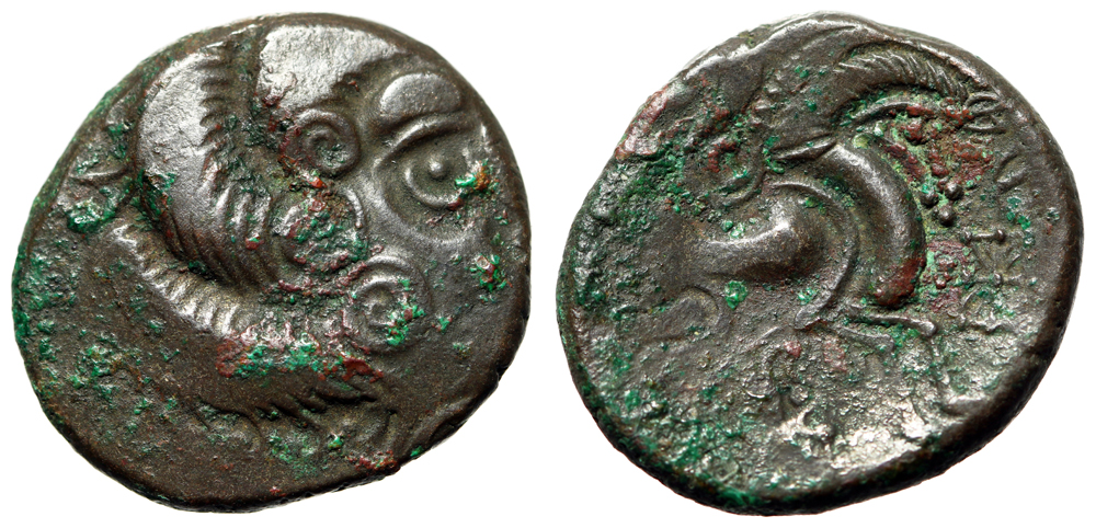 Celtic Gaul, Northwest, Coriosolites BI Stater Spiral Hair & Horse, Square