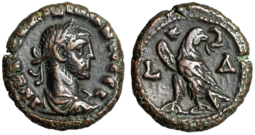 Maximian Potin Tetradrachm Eagle Alexandria, Egypt Very Fine | Roman ...