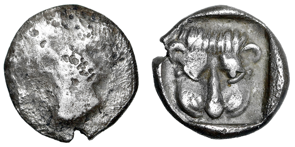 Samaria AR Obol Athena & Lion Facing Rare | Greek Coins