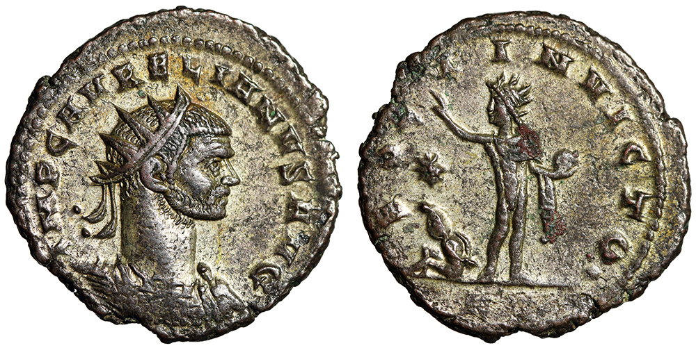 Aurelian Silvered Antoninianus SOL INVICTO Sol Tripolis Rare | Roman ...