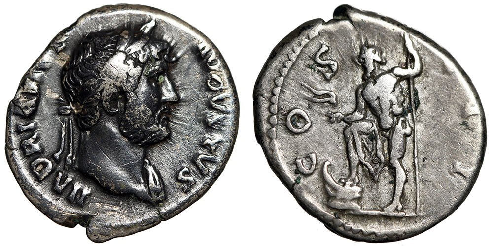 Hadrian AR Denarius Neptune, Acrostolium & Trident Rome | Roman ...