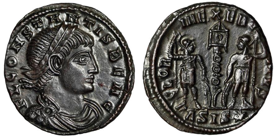 Constans I CONSTANTIS BEA C Legends / Soldiers' Siscia RIC 264 Scarce EF