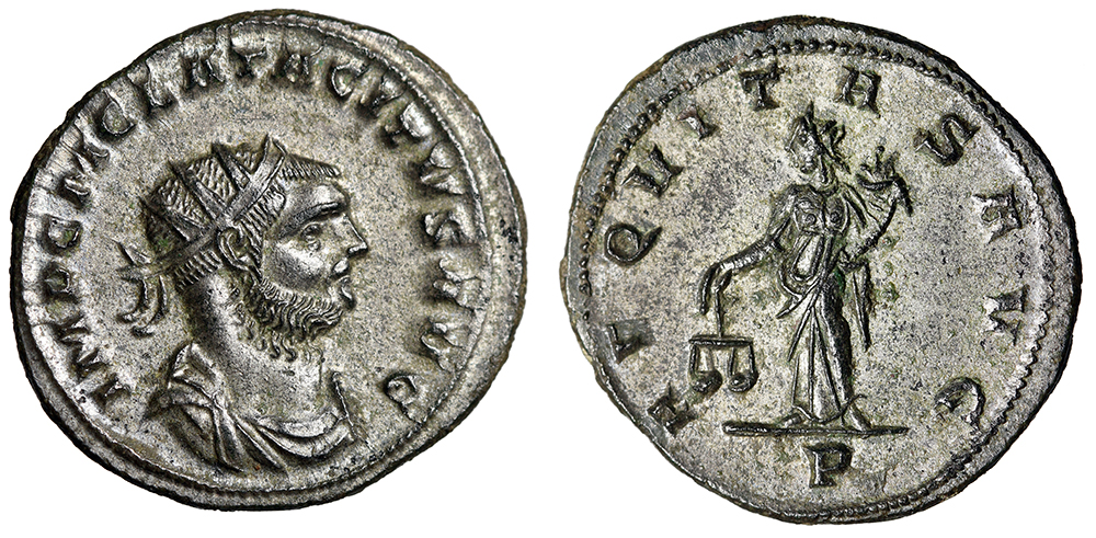 Tacitus Silvered Antoninianus Aequitas Mint State | Roman Imperial Coins