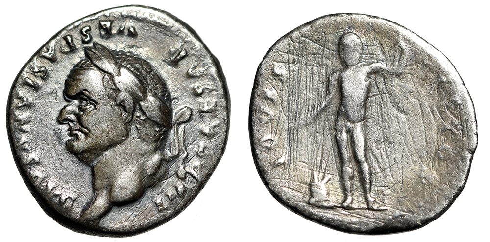 Vespasian AR Denarius Left Facing Portrait / Jupiter Scarce | Roman ...