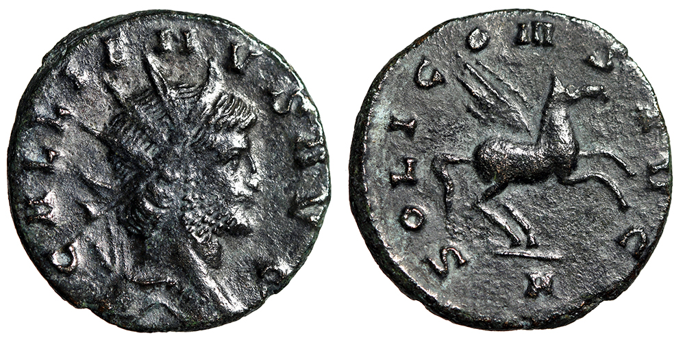 Gallienus Antoninianus Pegasus, Winged Horse Rome Very Fine | Roman ...