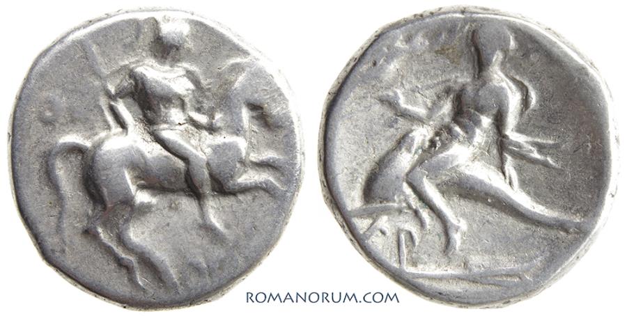 CALABRIA, TARENTUM. AR Nomos, 6.20g. Tarentum. Rudder. | Greek Coins