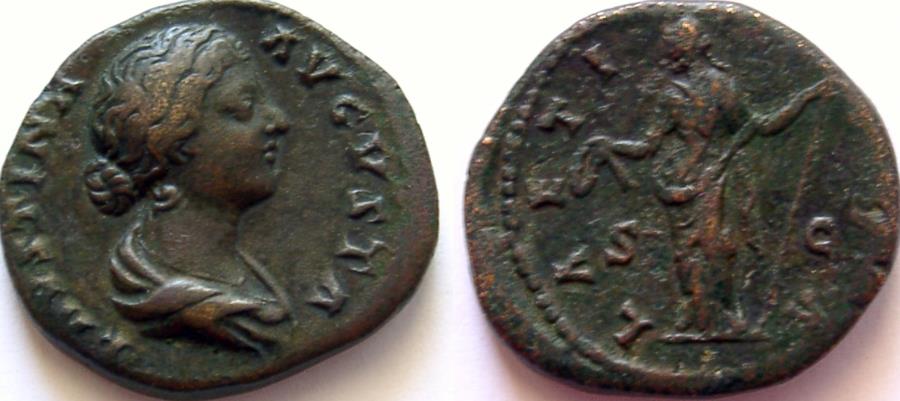 Faustina Junior. Augusta, 147-175 AD. Æ As. LAETITIA. | Roman Imperial ...