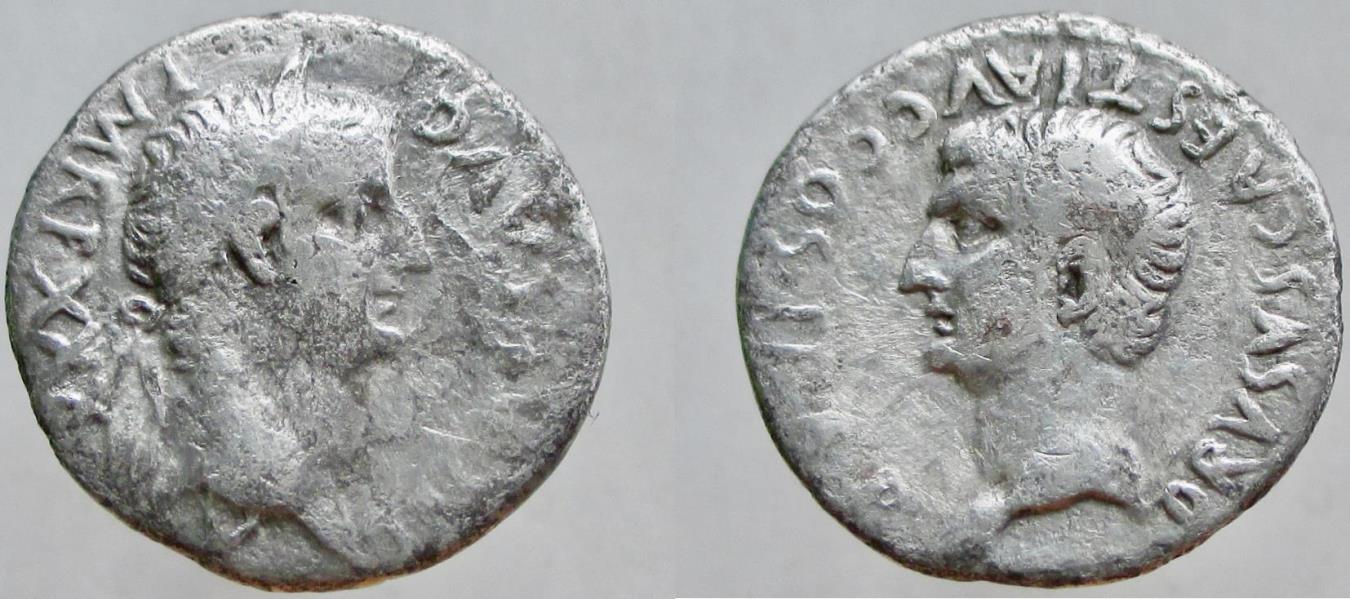 Tiberius, with Drusus Caesar. 14-37 AD. AR Drachm. | Roman Imperial Coins
