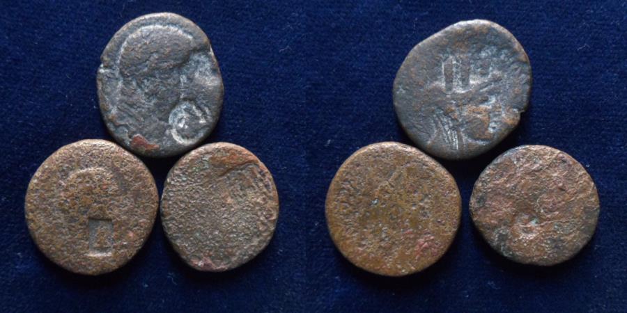 A lot of 3 Provincial coins with countermarks. | Roman Provincial Coins