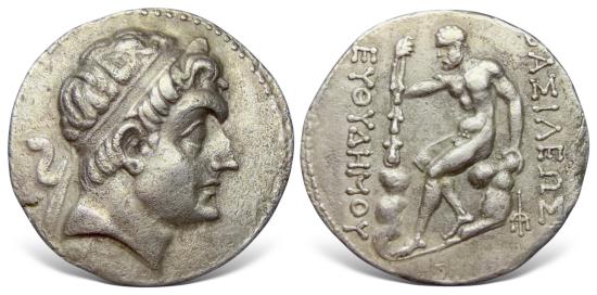 Bactrian Kingdom. Euthydemos I. (Circa 225-200 BC). AR Tetrdradrachm. A ...