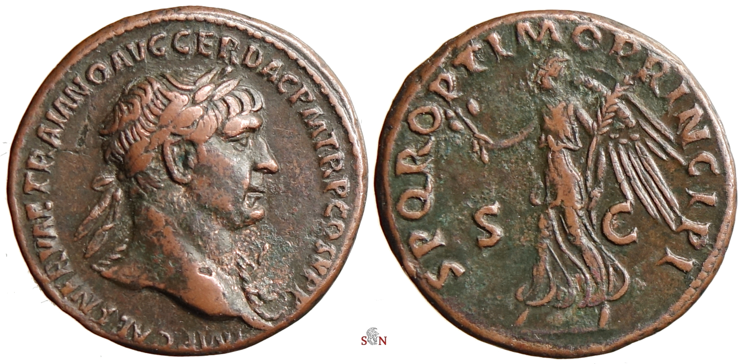 Trajan AE As - SPQR OPTIMO PRINCIPI - RIC 521 | Roman Imperial Coins