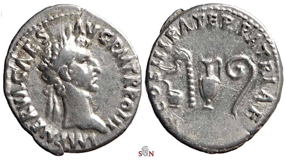 Nerva Denarius - priestly emblems - PATER PATRIAE - RIC 34 | Roman ...