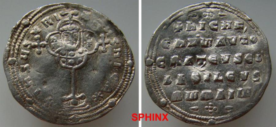 378FR19) Nicephorus II Phocas. 963-969. AR Miliaresion (23 mm, 2.96 g ...