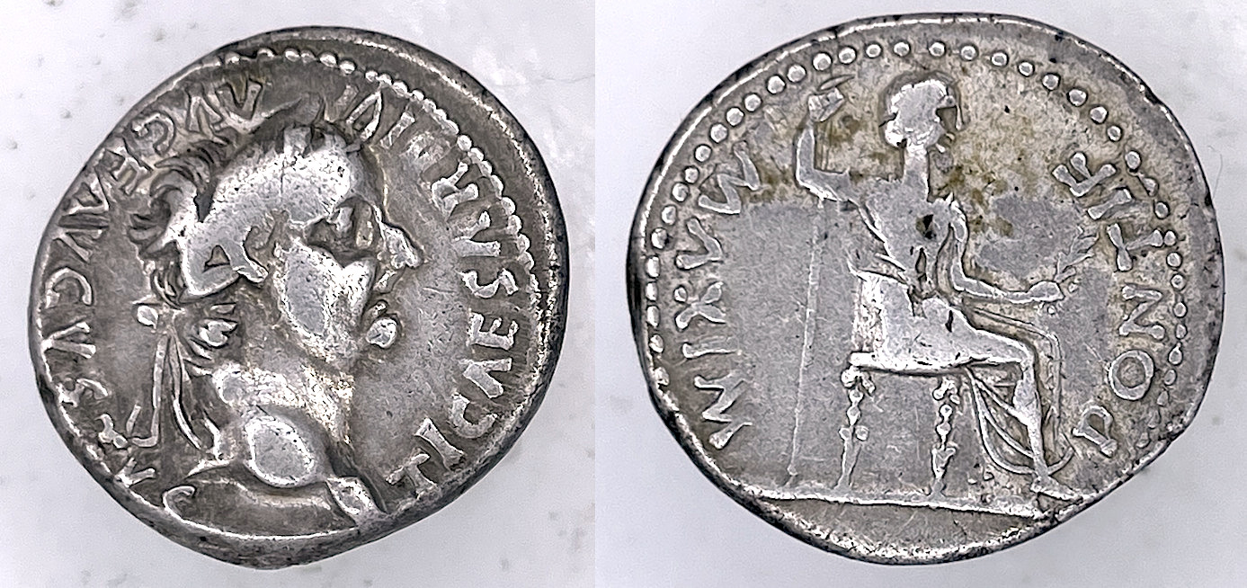TIBERIUS, PONTIF MAXIM, DENARIUS | Roman Imperial Coins