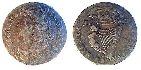 IRELAND, JAMES II, 1686 HALF PENNY | European Coins