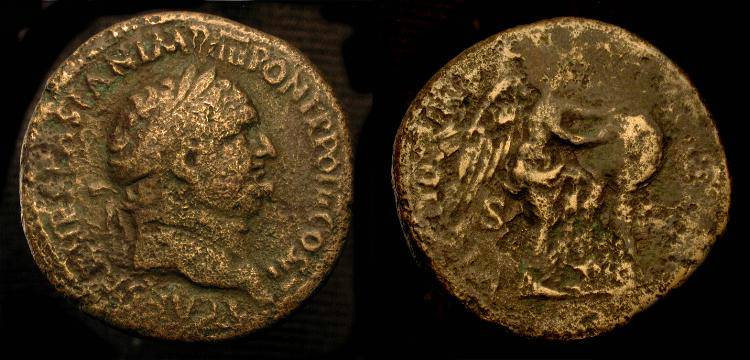 Titus, as Caesar under Vespasian 69-79 AD. AE Sestertius. Judaea Capta