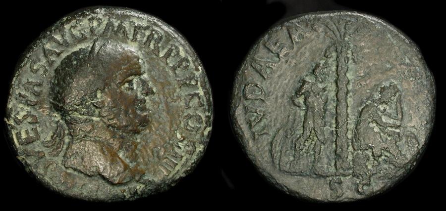 Vespasian, 69-79 AD. AE Sestertius. Judaea Capta. RIC II 424. Scarce