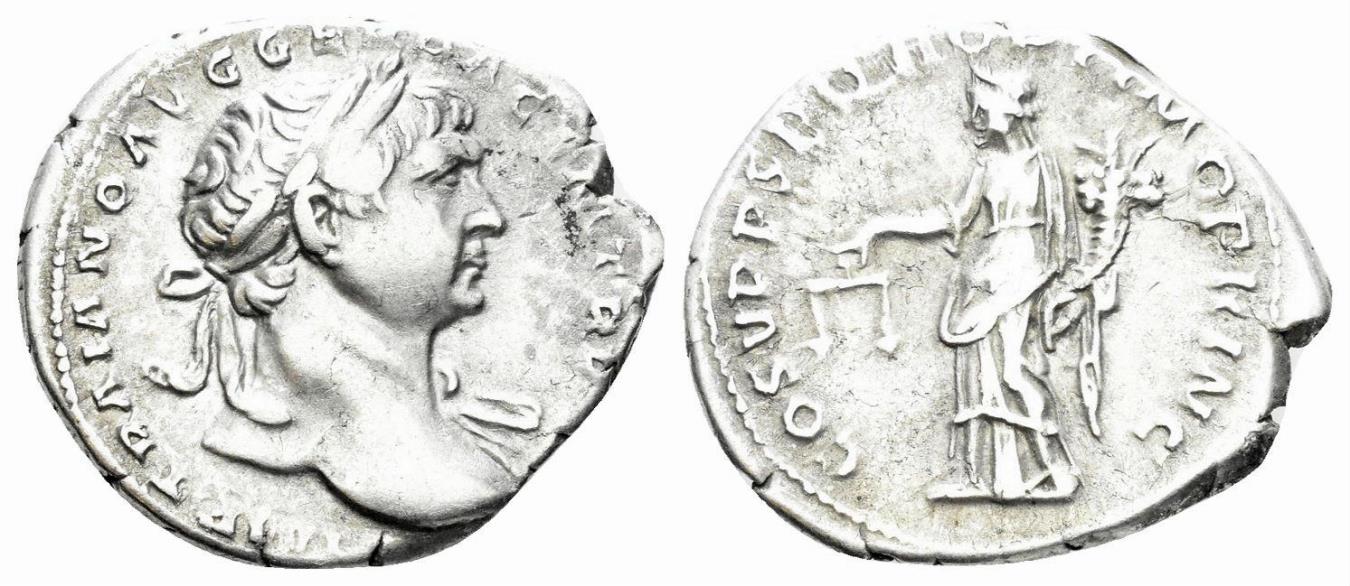 Trajan. 98-117 AD. AR Denarius (3.11g, 20mm). Rome mint. Struck circa ...