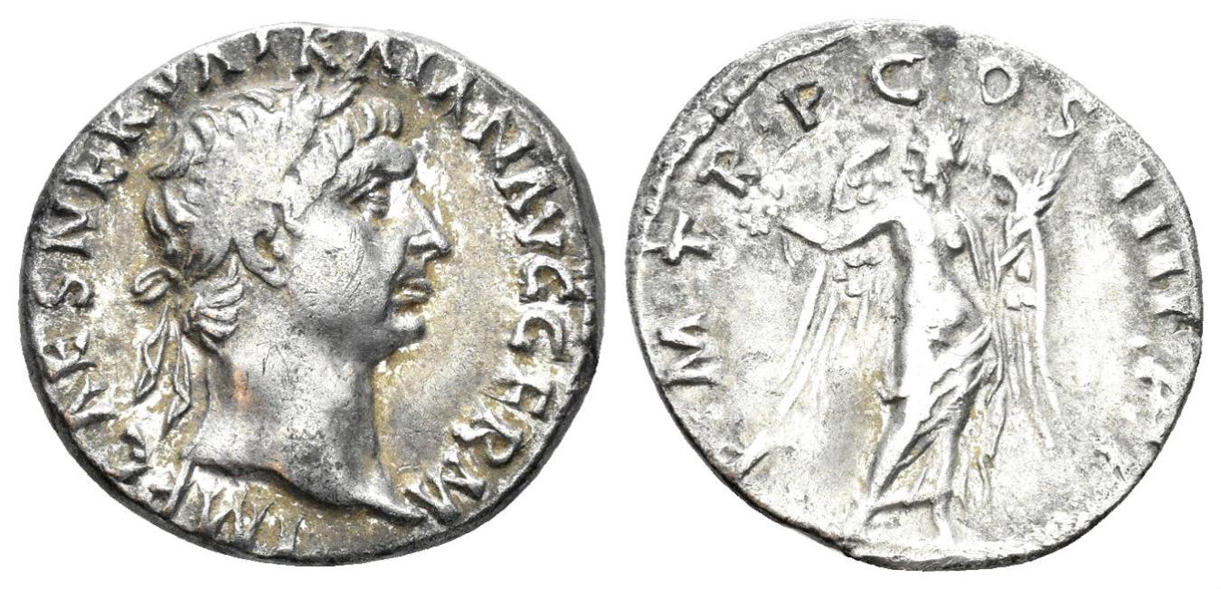 Trajan. 98-117 AD. AR Denarius (3.33 gm, 18mm). Rome mint. Struck 102 AD. RIC 58