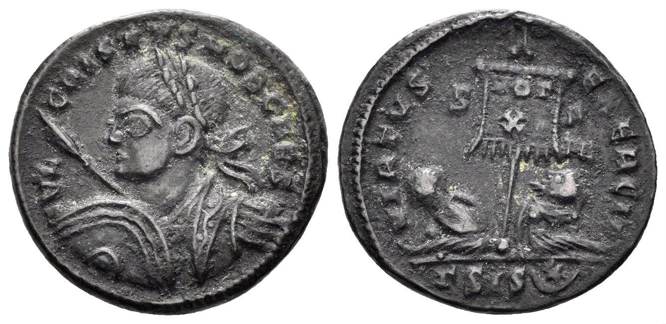 Crispus, Caesar. 316-326 AD. AE Follis (3.25g, 20mm). Siscia mint ...