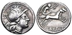 L. Flaminius Chilo. 109-108 BC. AR Denarius (3.82g, 18mm). Rome mint ...