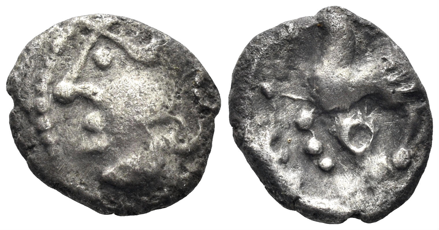 Celtic, Central Gaul, Aedui. Circa 80-50 BC. AR Quinarius (1.48g, 12mm ...