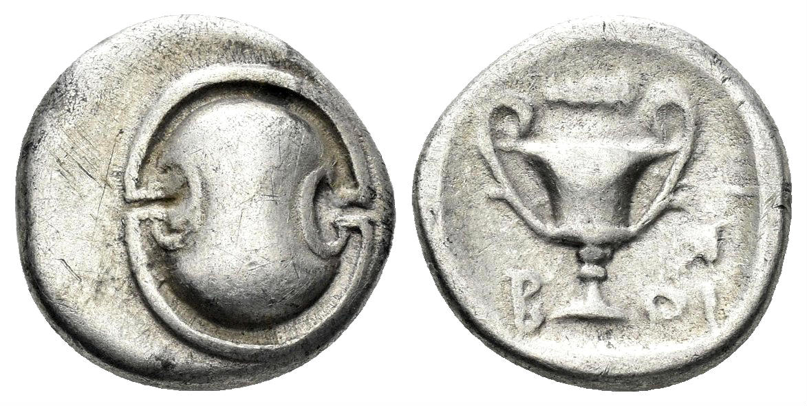 Boeotia. Federal Coinage. Circa 395-340 BC. AR Hemidrachm (2.55 gm ...