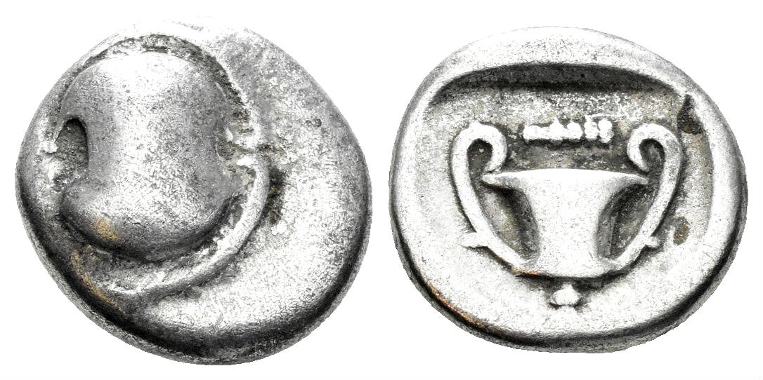 Boeotia. Federal Coinage. Circa 395-340 BC. AR Hemidrachm (2.51g, 13mm ...