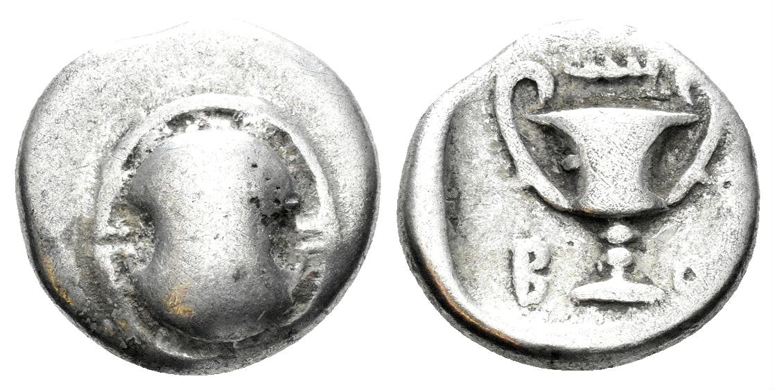 Boeotia. Federal Coinage. Circa 395-340 BC. AR Hemidrachm (2.54g, 13mm ...