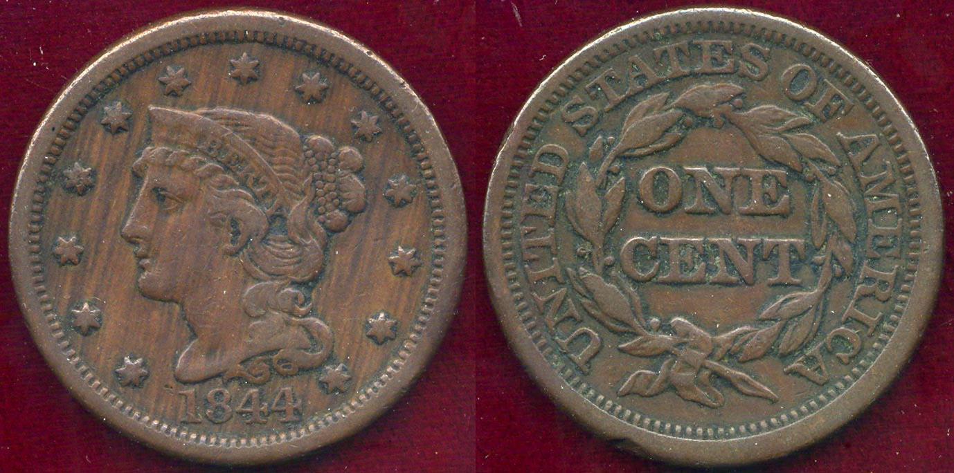 1844 LARGE CENT VF30 | Large Cents