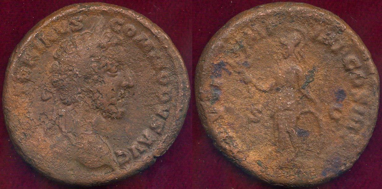 COMMODUS 182 AD AE AS... MINERVA | Roman Imperial Coins