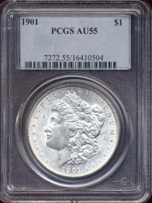 1901 MORGAN DOLLAR PCGS AU55 .... Lots of WHITE MINT LUSTER | Dollars