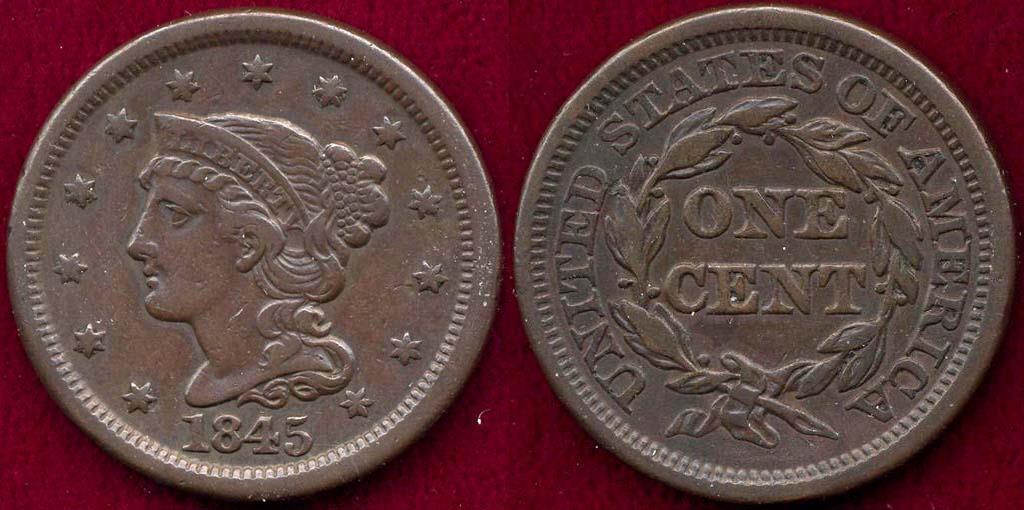1845 LARGE CENT VF30 | Large Cents