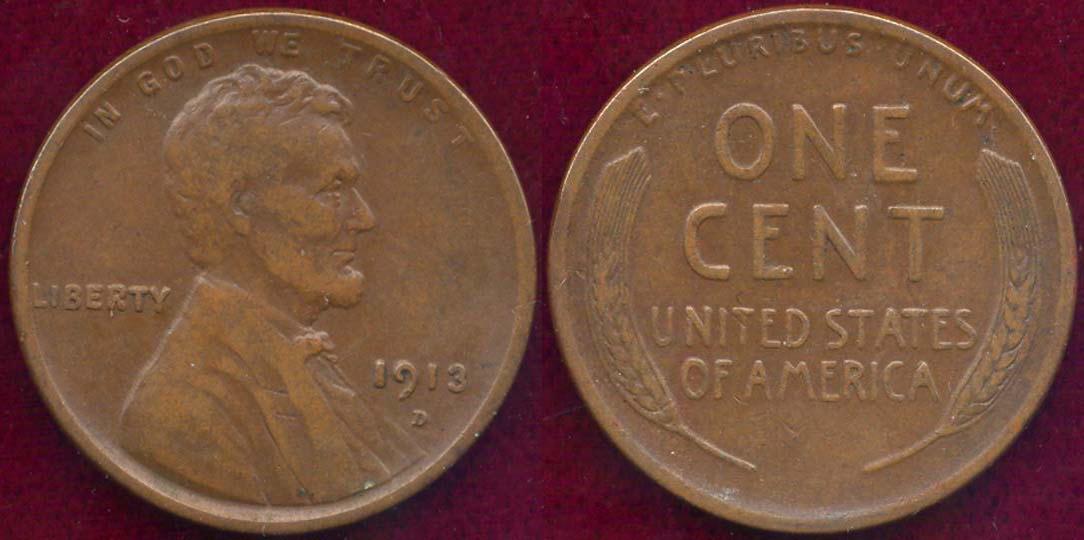 1913-D LINCOLN CENT VF30 | Small Cents