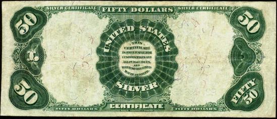 $50 1891 SILVER CERTIFICATE.... RED SEAL... FR#331 | US Paper Money