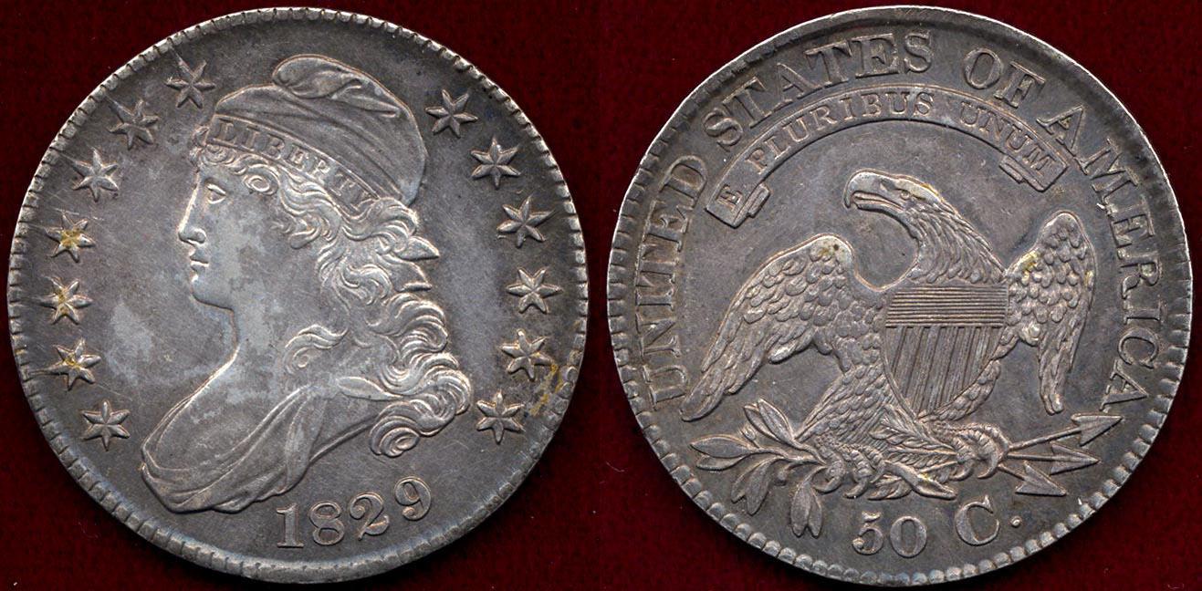 1829 Capped Bust Half Dollar AU55 | 50 Cents