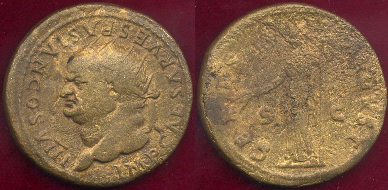VESPASIAN 77-78 AD BRASS DUPONDIUS ... CERES | Roman Imperial Coins