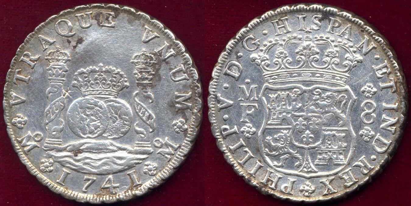 MEXICO 1741 Mo MF 8 REALES .... PILLAR DOLLAR | North & Central ...