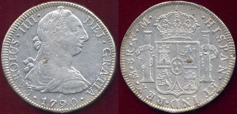 MEXICO 1790 Mo FM CHARLES IIII 8 REALES ...... ONE YEAR ONLY this type