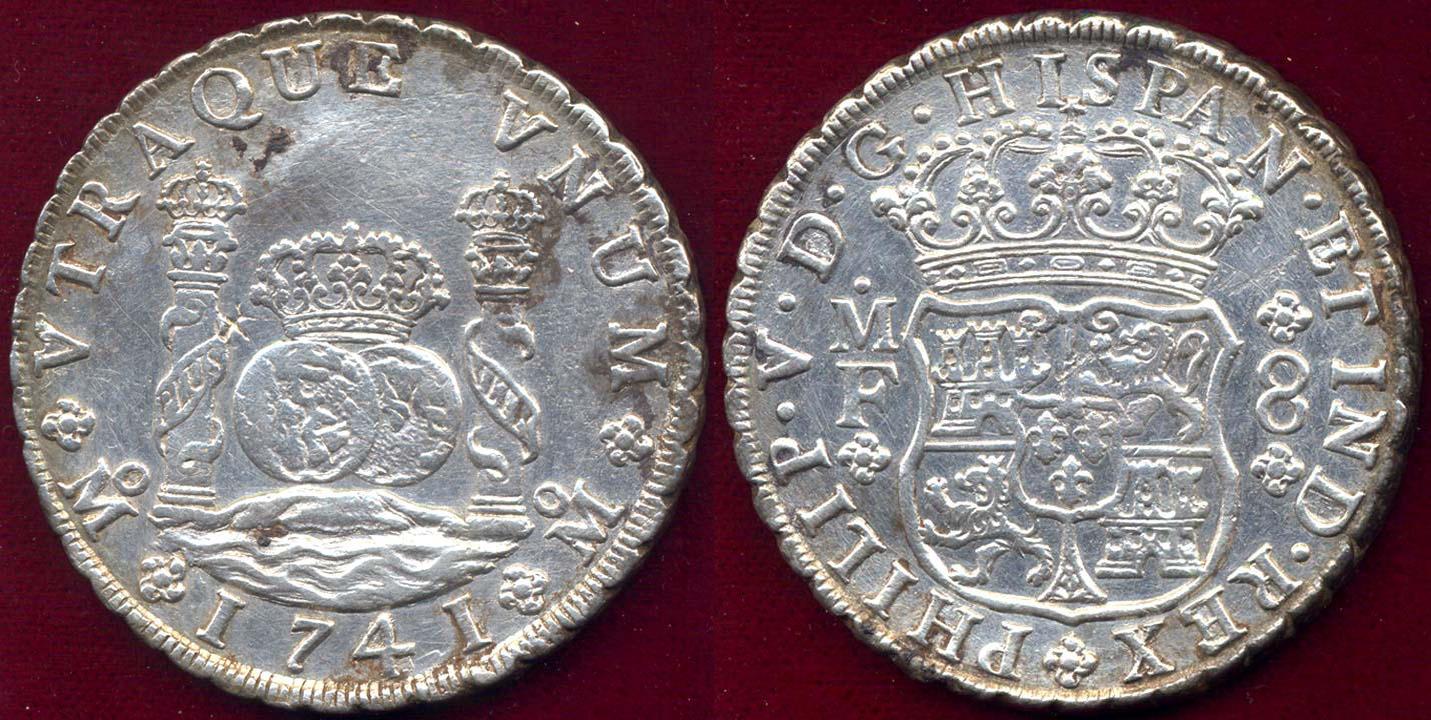 MEXICO 1741 Mo MF 8 REALES .... PILLAR DOLLAR | North & Central ...