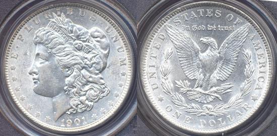1901 MORGAN DOLLAR PCGS AU55 .... Lots of WHITE MINT LUSTER | Dollars