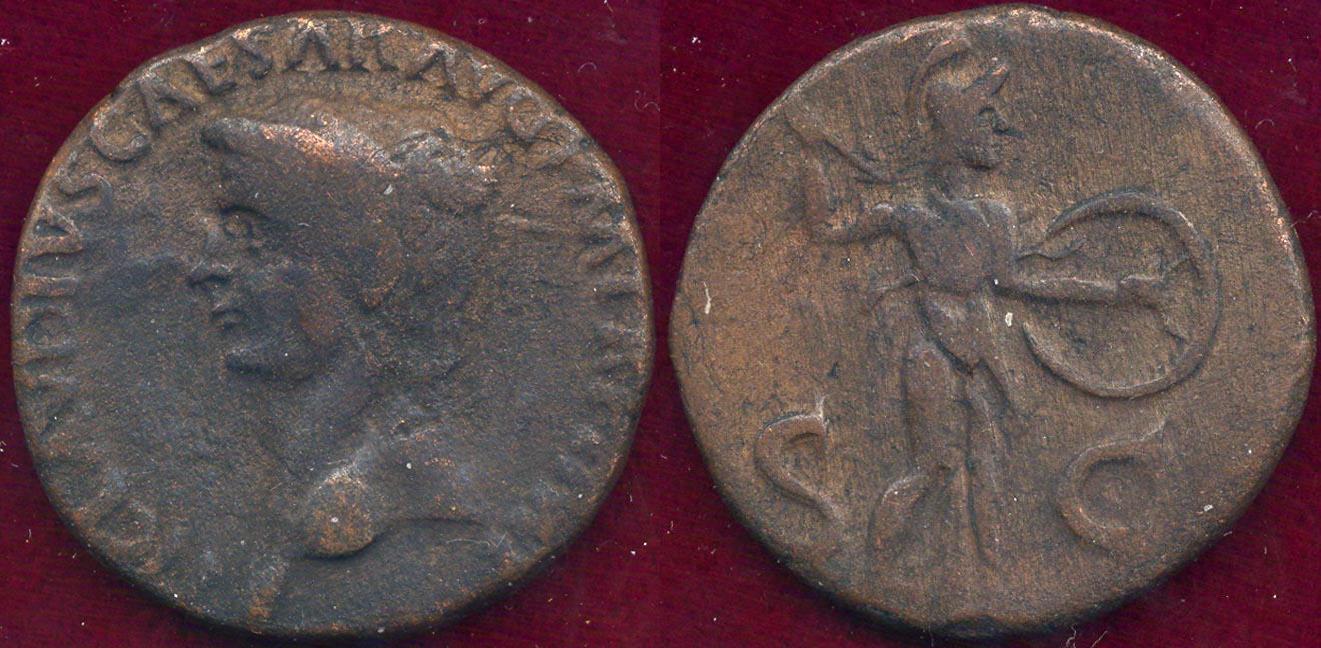 CLAUDIUS AE AS .. Minerva 42AD | Roman Imperial Coins
