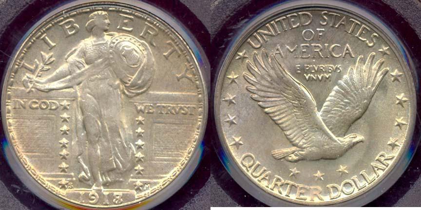 1918/7-S STANDING LIBERTY QUARTER PCGS MS63 .... BEAUTY | Quarters