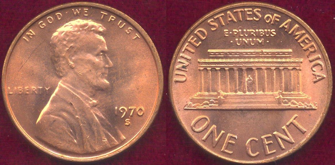 1970-S Small Date LINCOLN CENT MS64RD | Small Cents