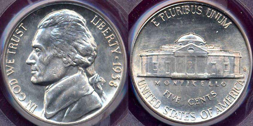 1938-S JEFFERSON NICKEL PCGS MS65 | 5 Cents