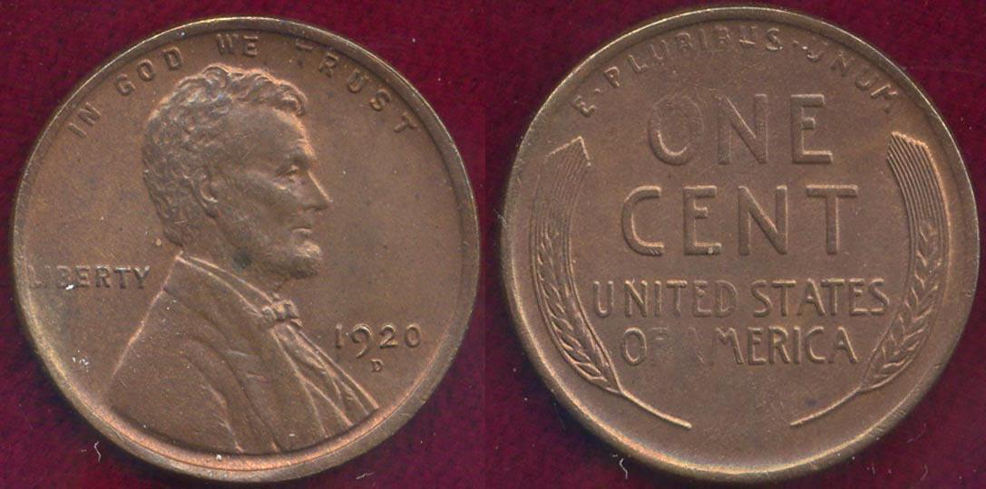 1920-D LINCOLN CENT MS63RB | Small Cents