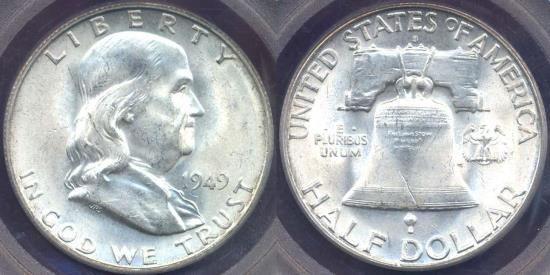 1949-S FRANKLIN HALF DOLLAR PCGS MS65 ... SUPRIOR STRIKE! | 50 Cents